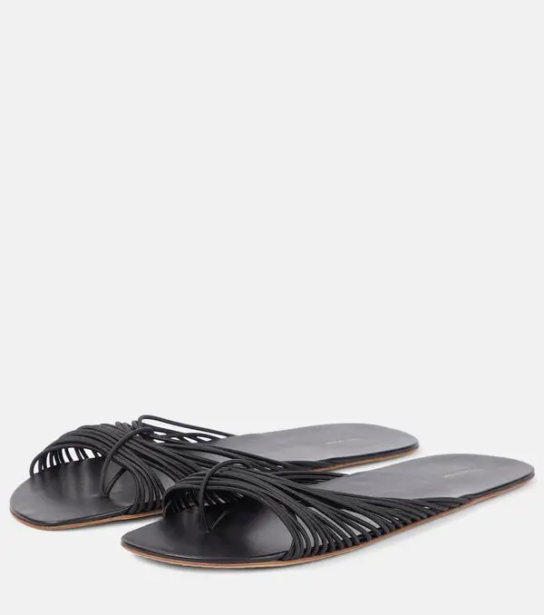 THE ROW Sara Slides - Black