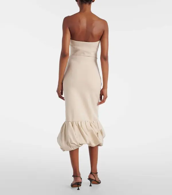 Simkhai Camille Ruffled Linen-blend Midi Skirt