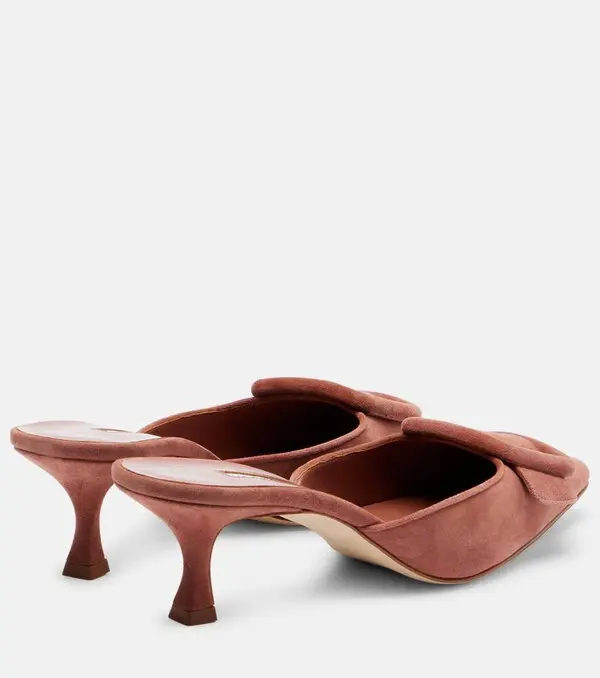 Manolo Blahnik Maysale 50 Suede Mules - Pink