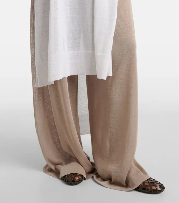 Alaïa Linen And Silk Wide-leg Pants