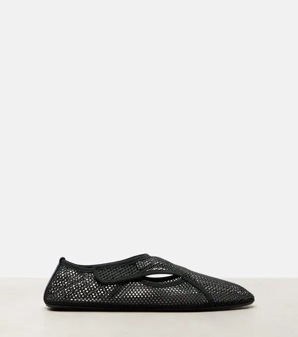 Alaïa Fishnet Slip-on Shoes With Velcro® Fastening