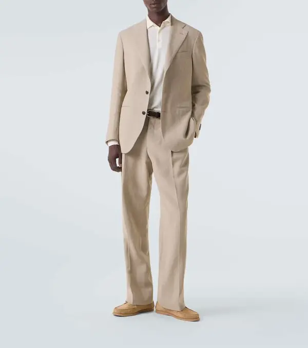 SAMAN AMEL Linen Trousers - Beige