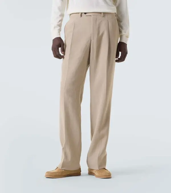 SAMAN AMEL Linen Trousers - Beige