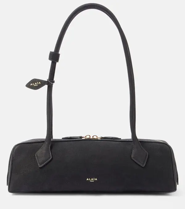 Alaïa Le Teckel Medium Suede Shoulder Bag - Black
