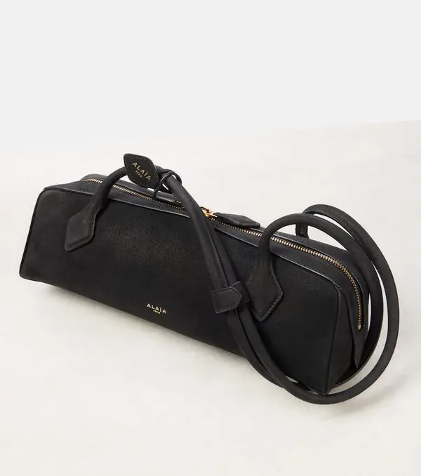 Alaïa Le Teckel Medium Suede Shoulder Bag - Black
