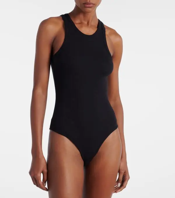 Alaïa Ribbed-knit Bodysuit - Black
