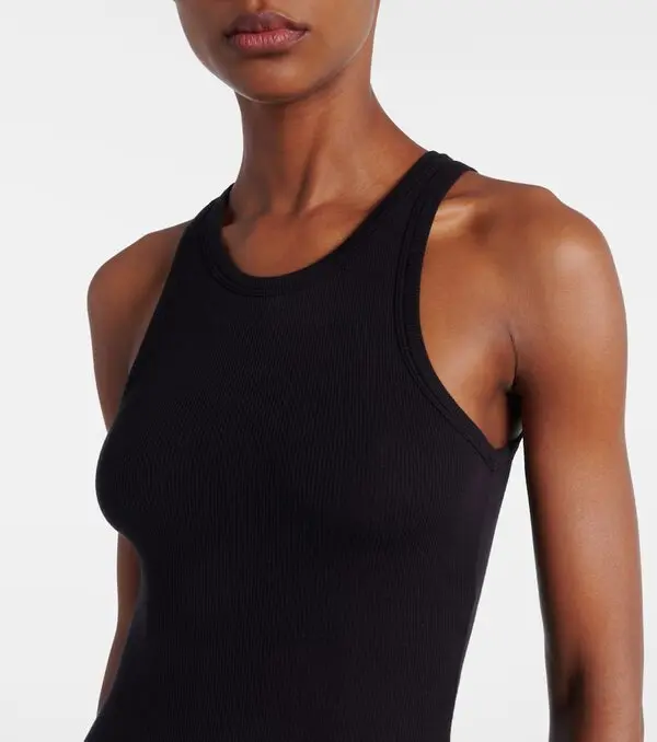 Alaïa Ribbed-knit Bodysuit - Black