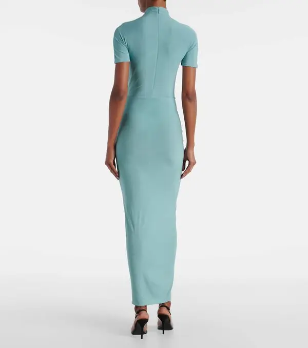 Alaïa Ruched Jersey Maxi Dress