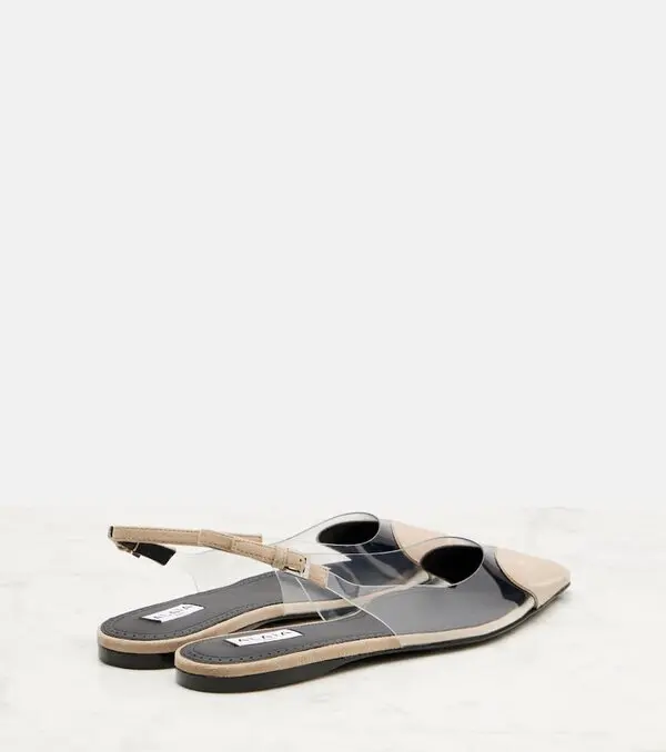 Alaïa Cour Suede And Pvc Slingback Ballet Flats
