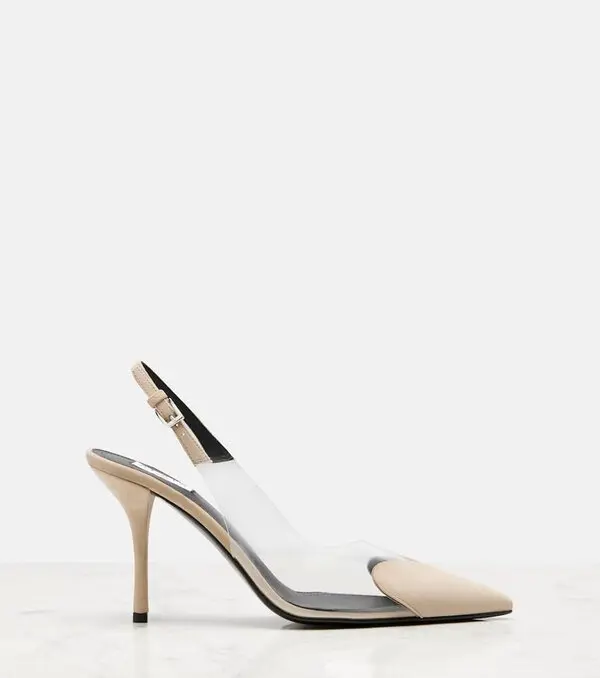 Alaïa Cour 90 Suede And Pvc Slingback Pumps - Beige