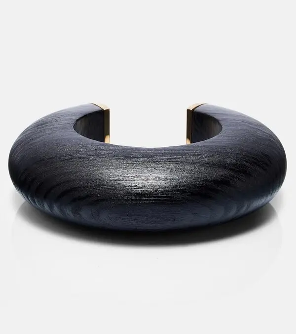 Alaïa Bumper Wooden Bangle - Brown