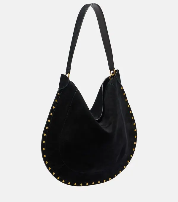 Isabel Marant Étoile Oskan Soft Medium Suede Shoulder Bag - Black
