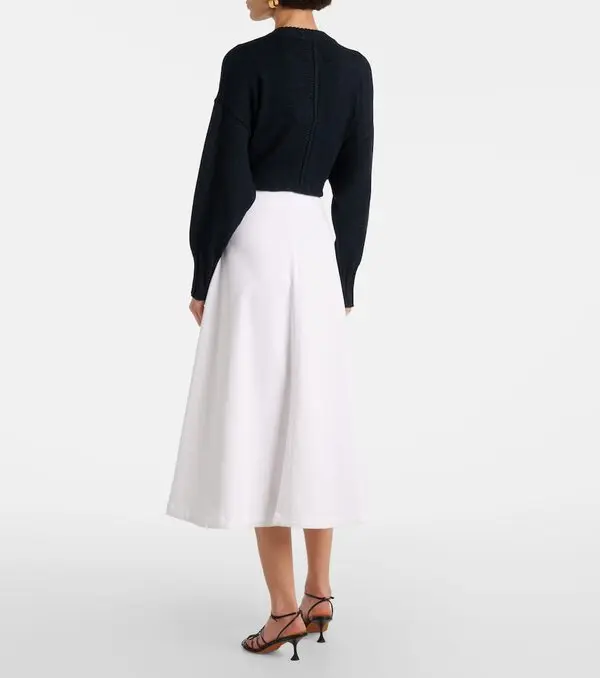 Altuzarra Varda Cotton-blend Midi Skirt