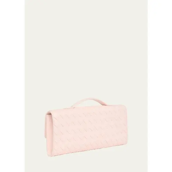 Bottega Veneta Andiamo Flower-embellished Leather Clutch Bag - Rose