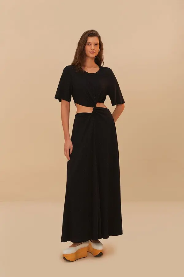 black formal dresses Joseph Ribkoff Short Sleeve Flowy Wrap Midi Dress Style 251250 Black / 22