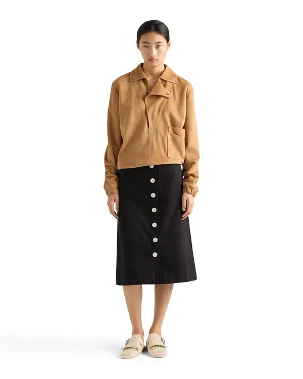 Prada Suede Blouson Jacket - Neutral