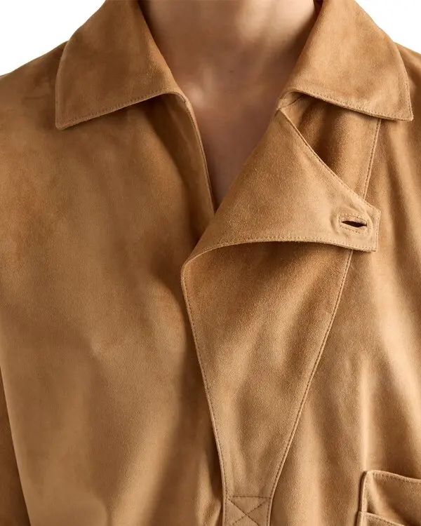 Prada Suede Blouson Jacket - Neutral