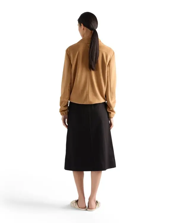 Prada Suede Blouson Jacket - Neutral