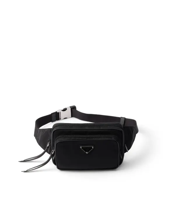 Prada Re-nylon Belt Bag With Metal Buckle - Black