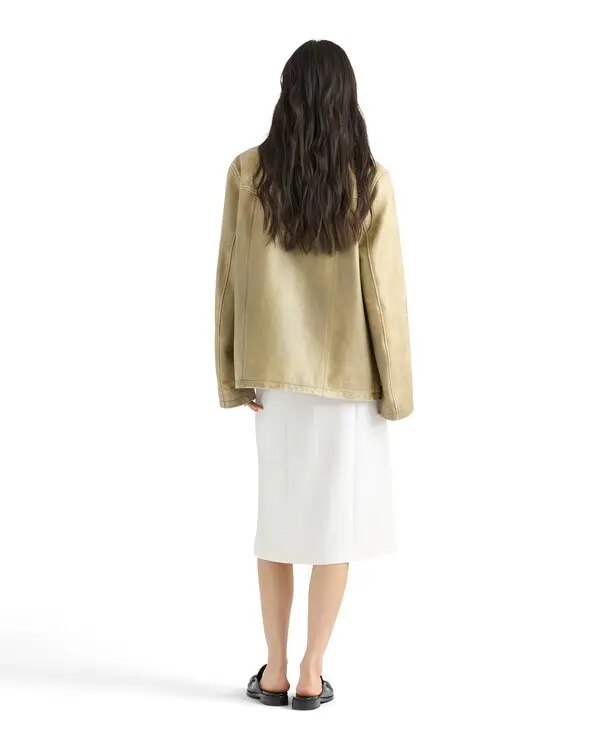 Prada Nappa Leather Jacket - Neutral