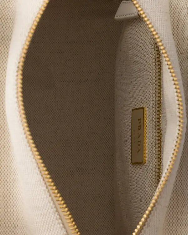 Prada Medium Wicker And Linen Blend Tote Bag