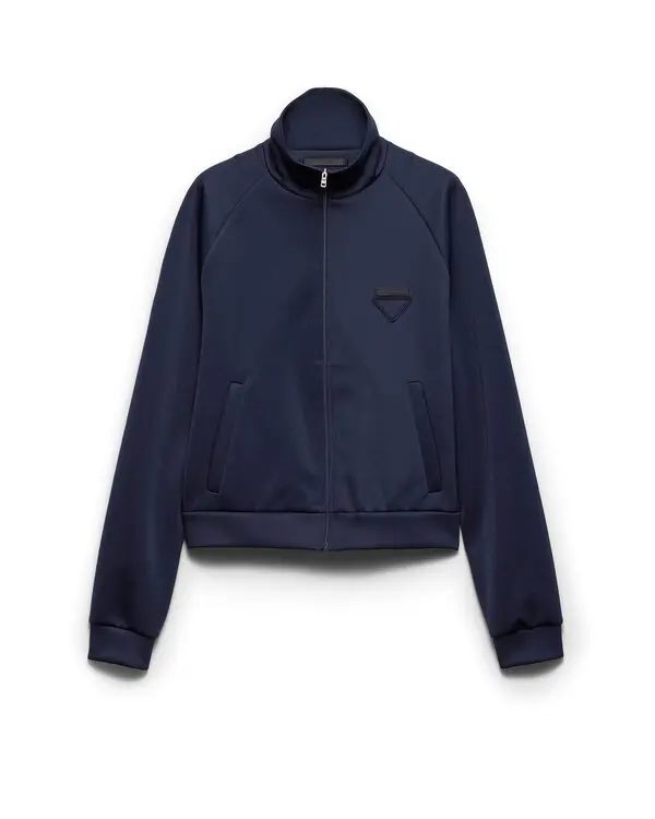 Prada Zippered Technical Fabric Jacket - Blue