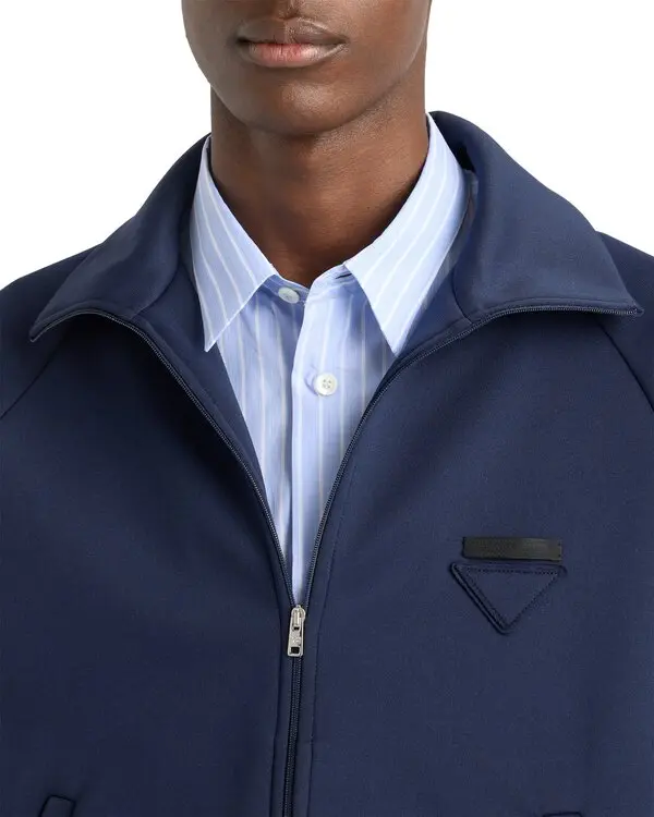 Prada Zippered Technical Fabric Jacket - Blue