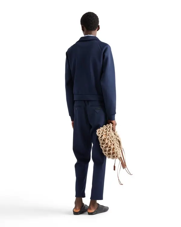 Prada Zippered Technical Fabric Jacket - Blue