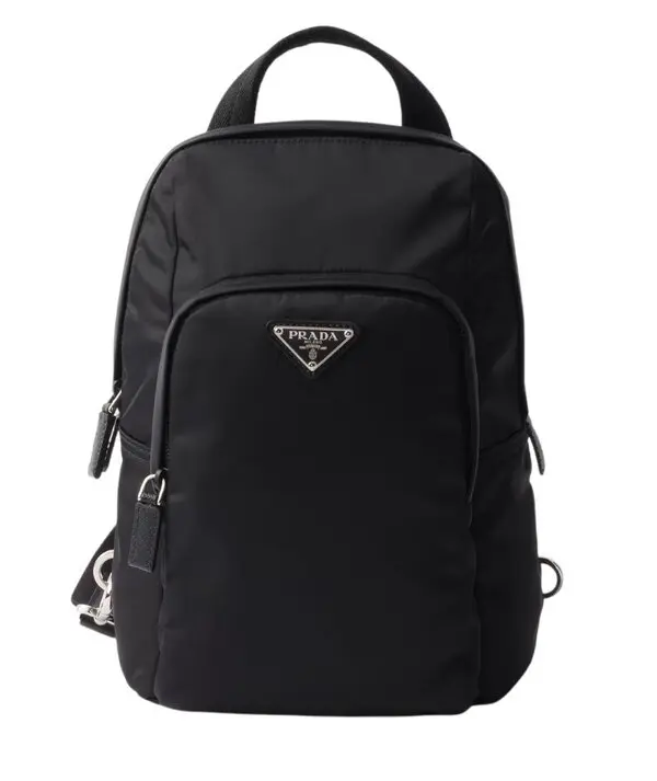 Prada Re-nylon And Saffiano Leather Backpack - Black