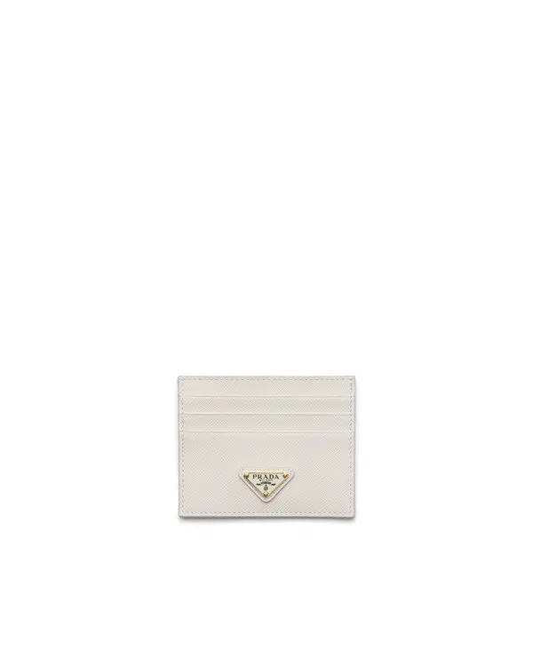 Prada Saffiano Leather Card Holder - Neutral