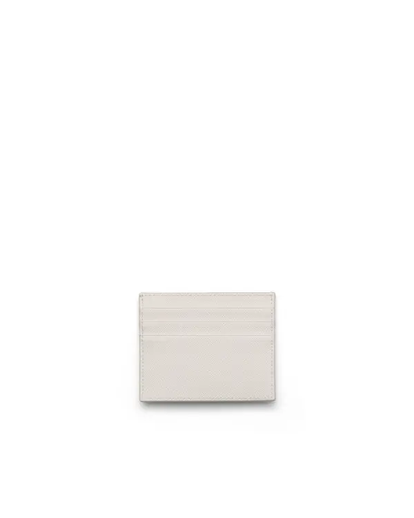 Prada Saffiano Leather Card Holder - Neutral
