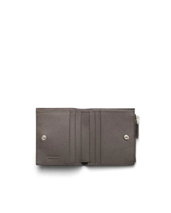 Prada Small Saffiano Leather Wallet - Grey