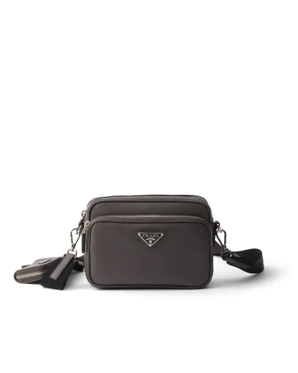 Prada Saffiano Leather Shoulder Bag - Grey