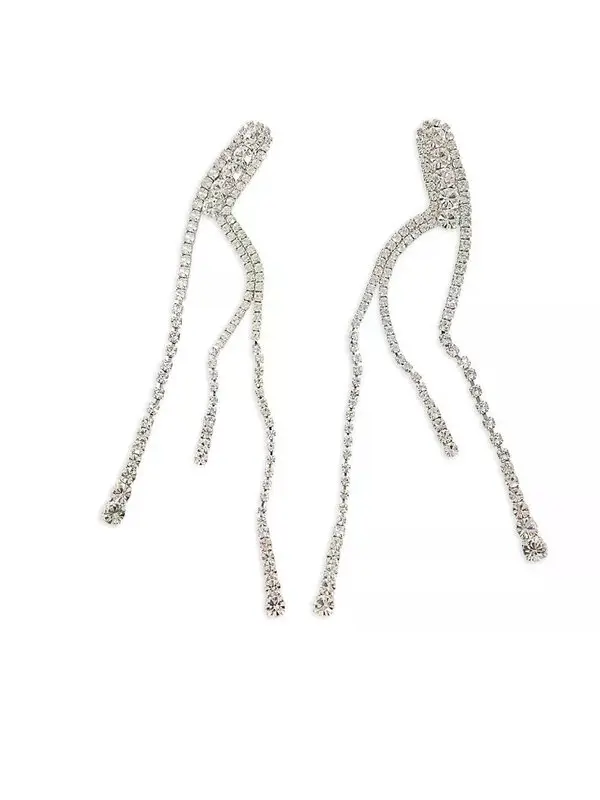 HELENE ZUBELDIA Crystal-embellished Drop Earrings - Silver