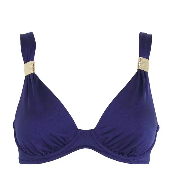 Heidi Klein Soleil Plunge Bikini Top - Navy