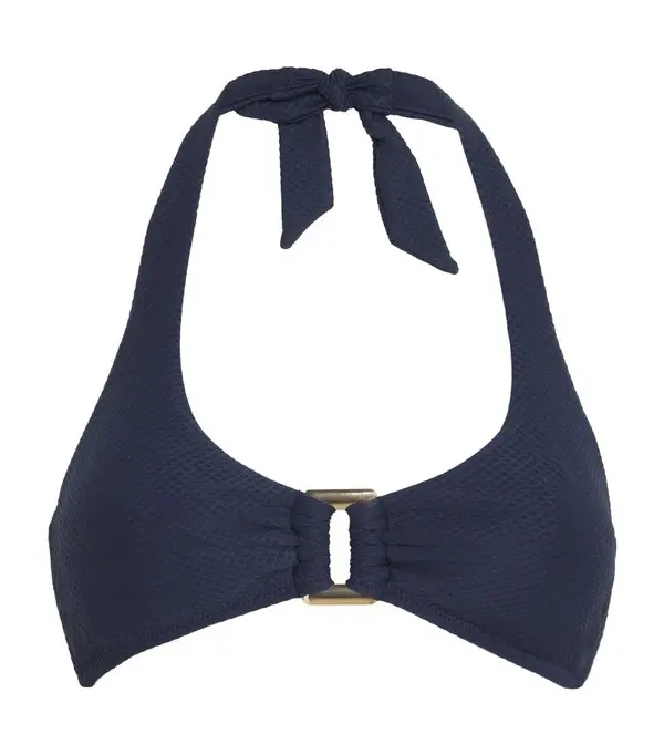 Heidi Klein Halterneck Rectangle Bikini Top - Navy