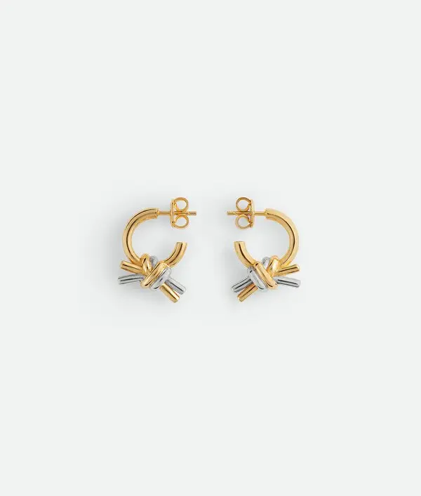 BOTTEGA  VENETA Knot Hoop Earrings - Silver/yellow Gold