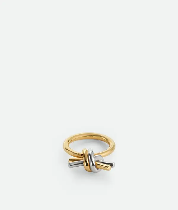 Bottega Veneta Knot Ring - Silver/yellow Gold