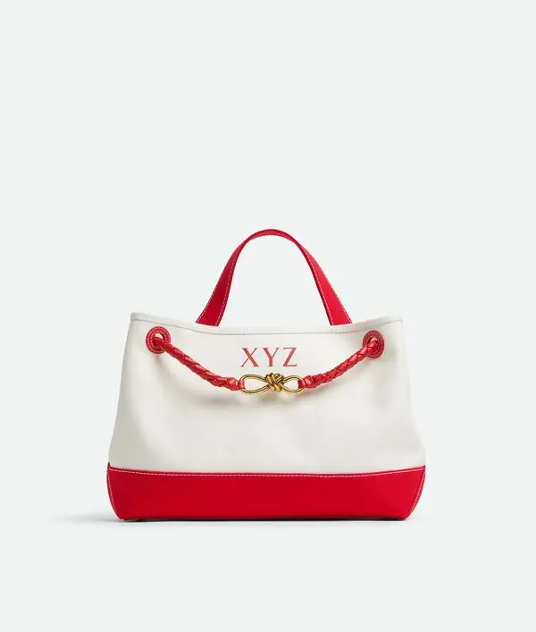 Bottega Veneta Bi-color Top-handle Bag With Sliding Cross-body Strap - White/red