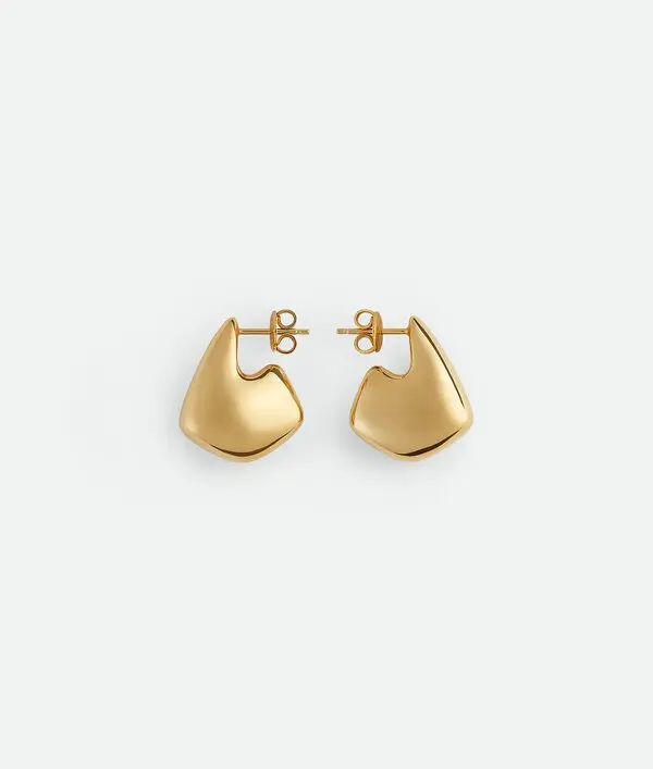 Bottega Veneta Mini Fin Earrings - Yellow Gold