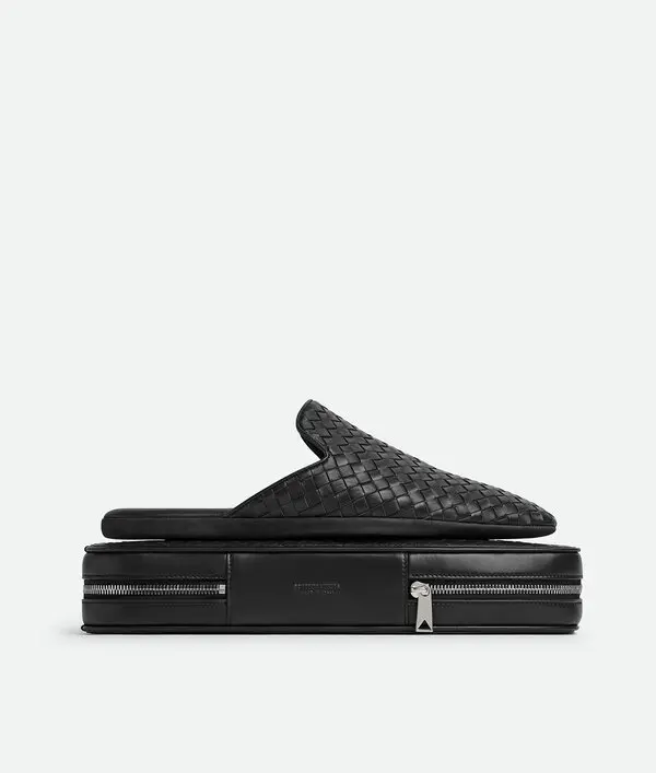 Bottega Veneta Palazzo Slipper With Travel Case - Black