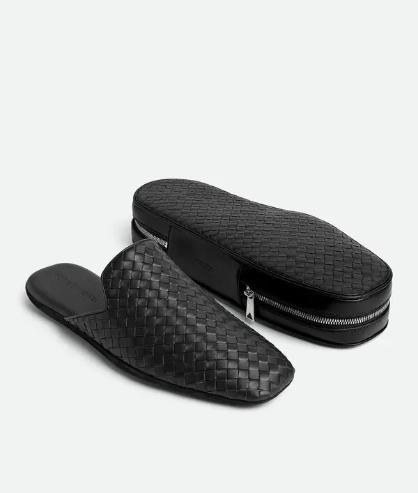 Bottega Veneta Palazzo Slipper With Travel Case - Black