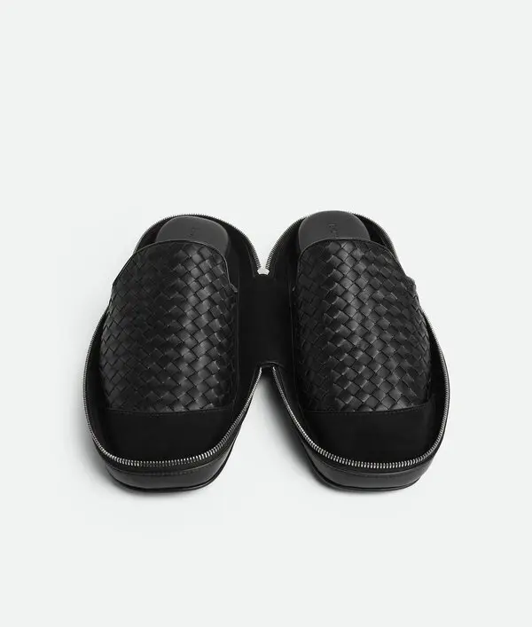 Bottega Veneta Palazzo Slipper With Travel Case - Black