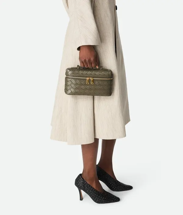 Bottega Veneta Intrecciato Leather Vanity Case - Cypress