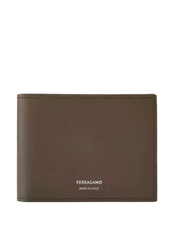 FERRAGAMO Leather Bi-fold Wallet - Brown