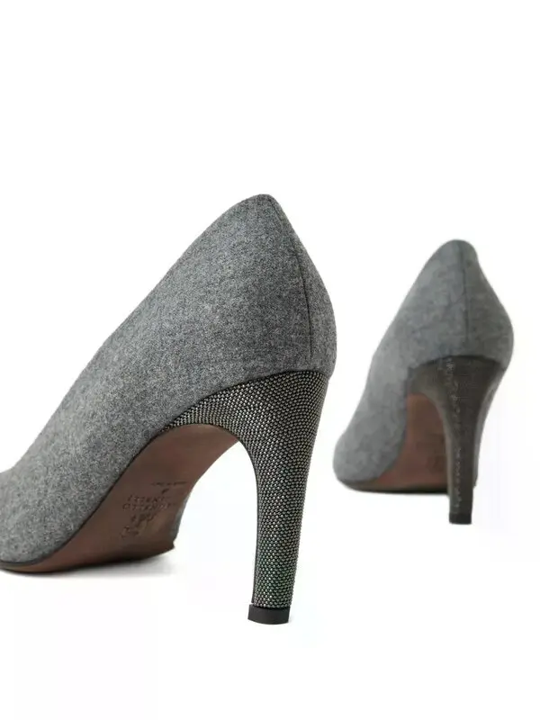 Brunello Cucinelli 85mm Flannel Pumps