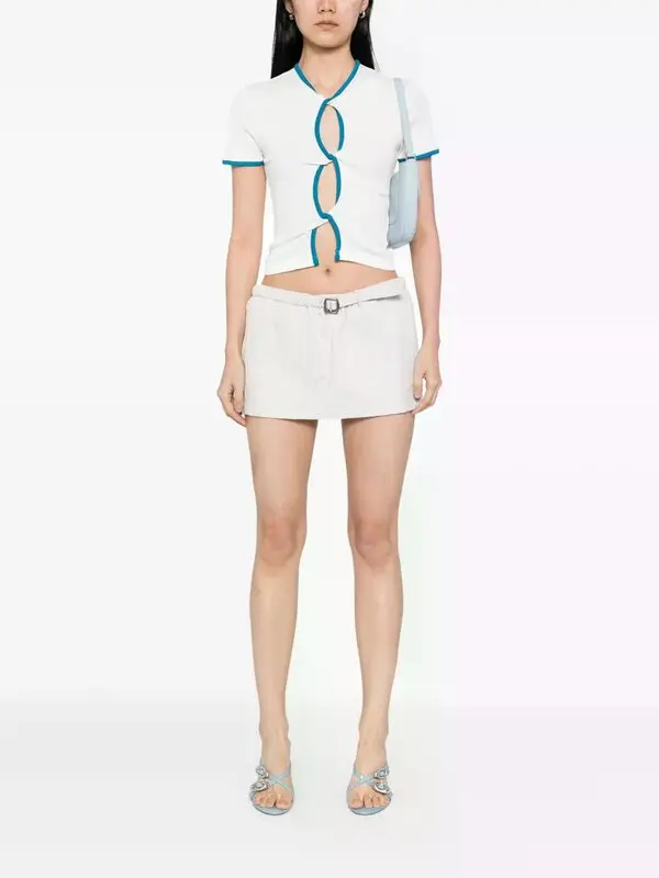 Christopher Esber Crushed Belted Mini Skirt - Neutrals