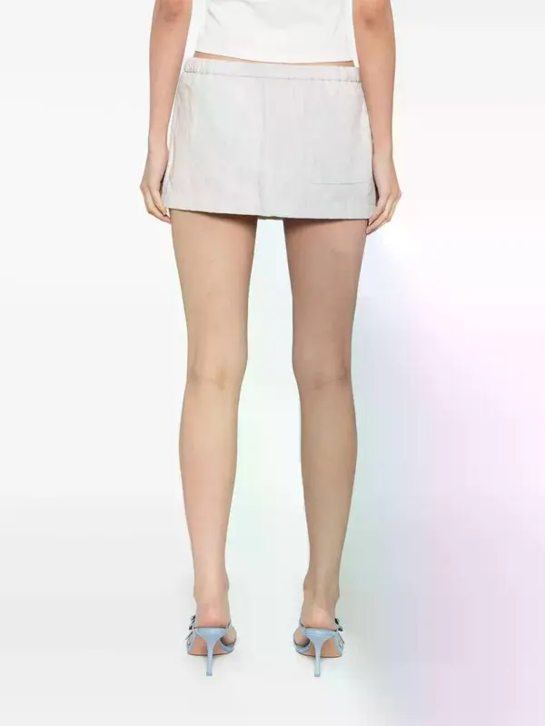Christopher Esber Crushed Belted Mini Skirt - Neutrals