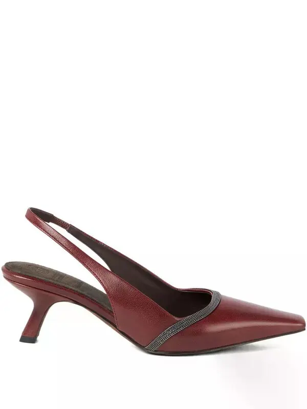 Brunello Cucinelli 55mm City Slingback Pumps - Red