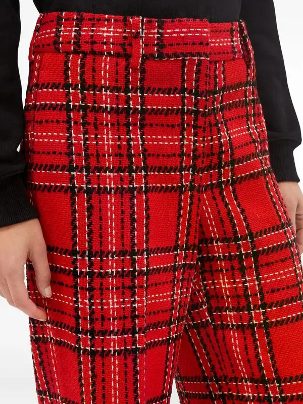 MSGM Plaid Fringed Trousers